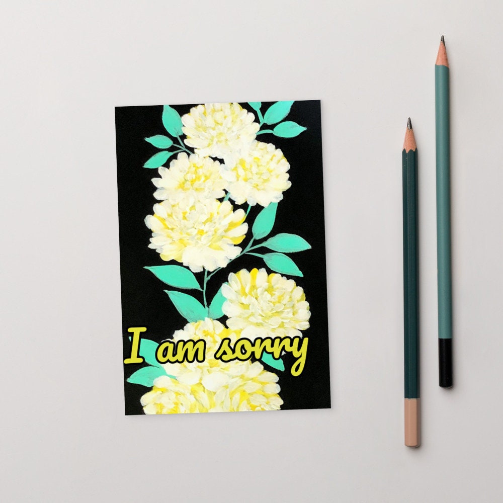 Sorry postcard/ Apologize with postcard/floral sorry postcard | Etsy