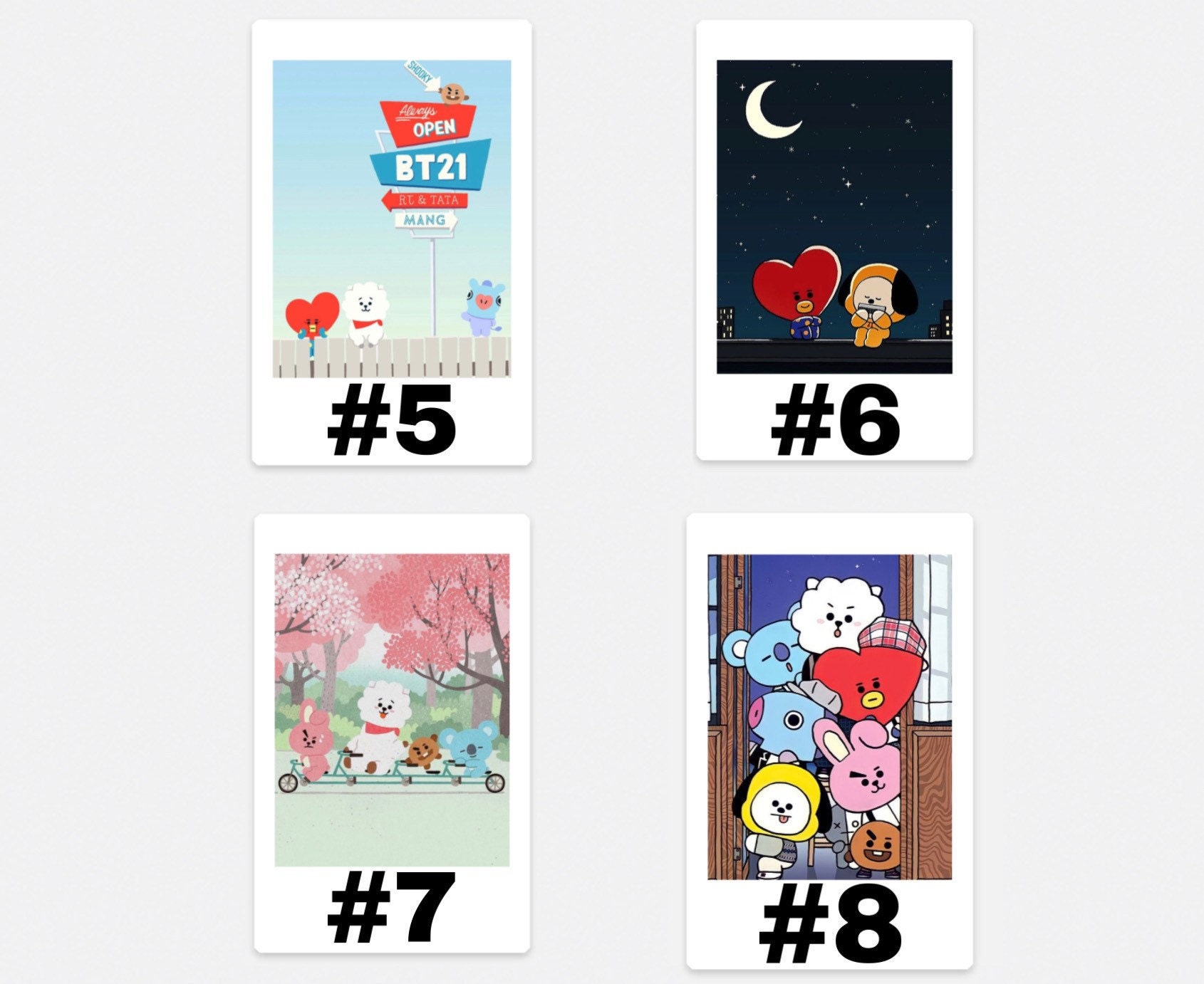 BT21 Polaroids | Etsy