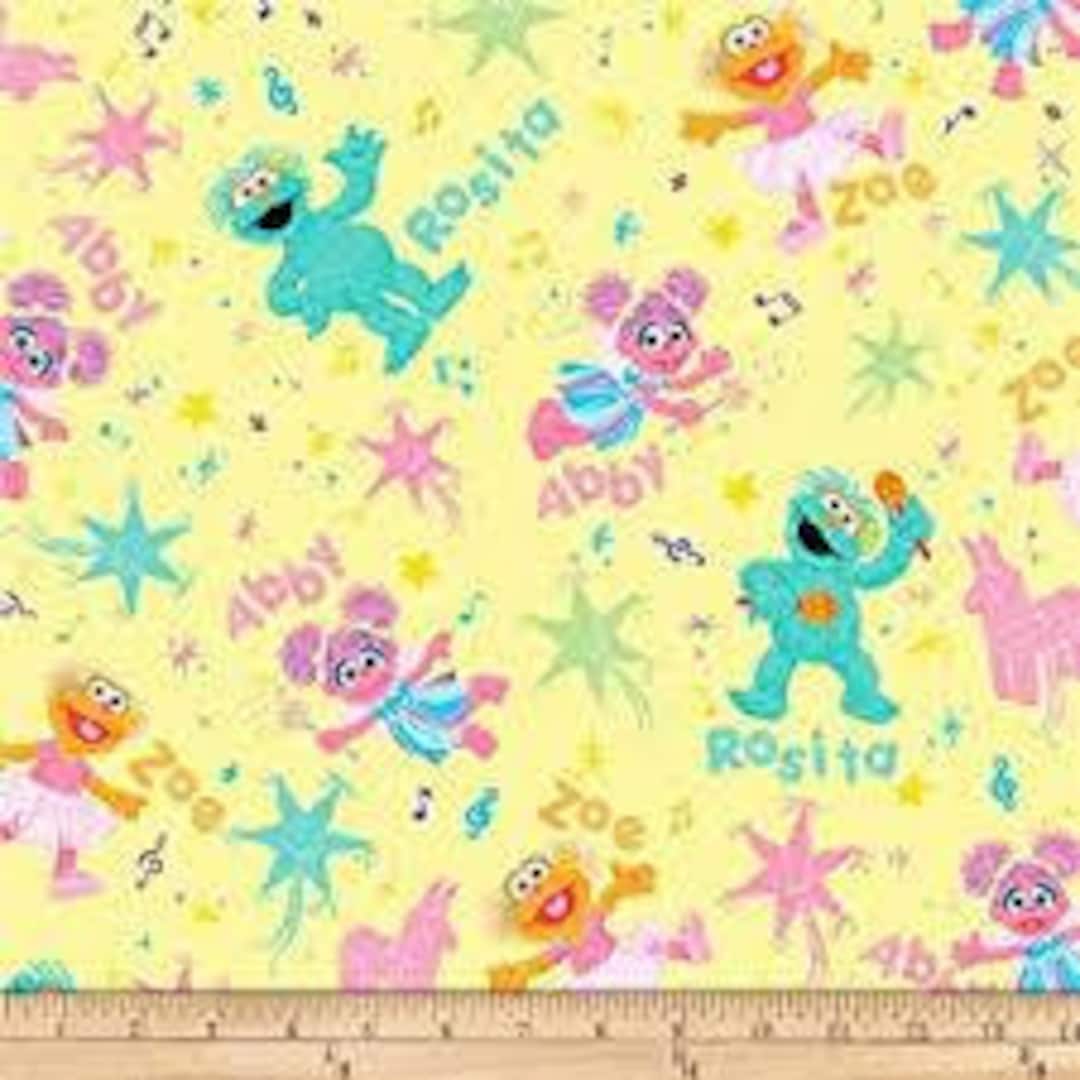 Sesame Street Digital Abby, Rosita, & Zoe Yellow - Half Yard - Etsy