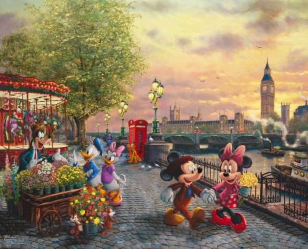 Disney Panel Disney Mickey & Minnie Candy Cane Express 3 Panel 36 X 43/ ...