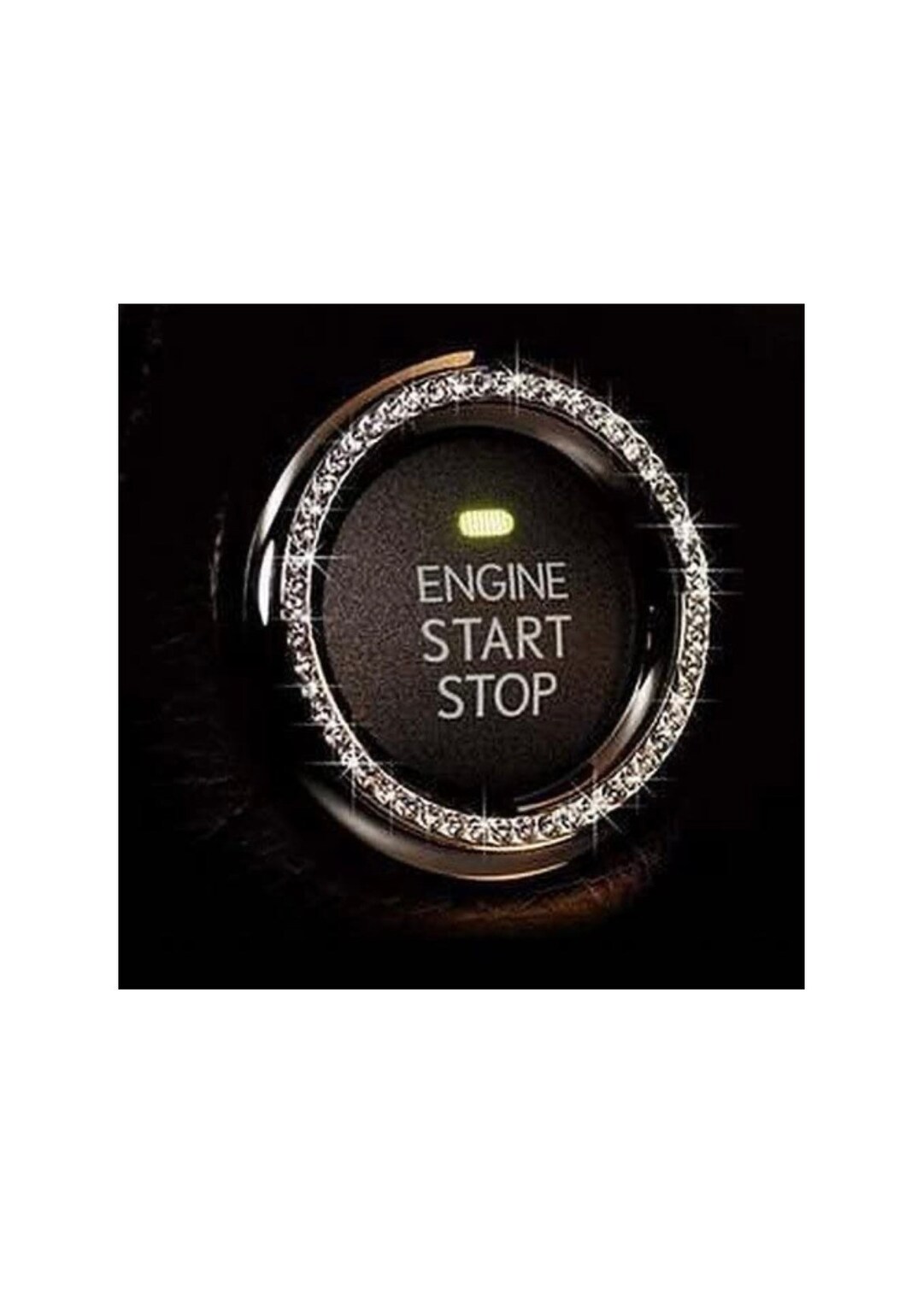 2x RING for Ignition Engine Start Stop AC Volume Knob Ultra Bling White ...