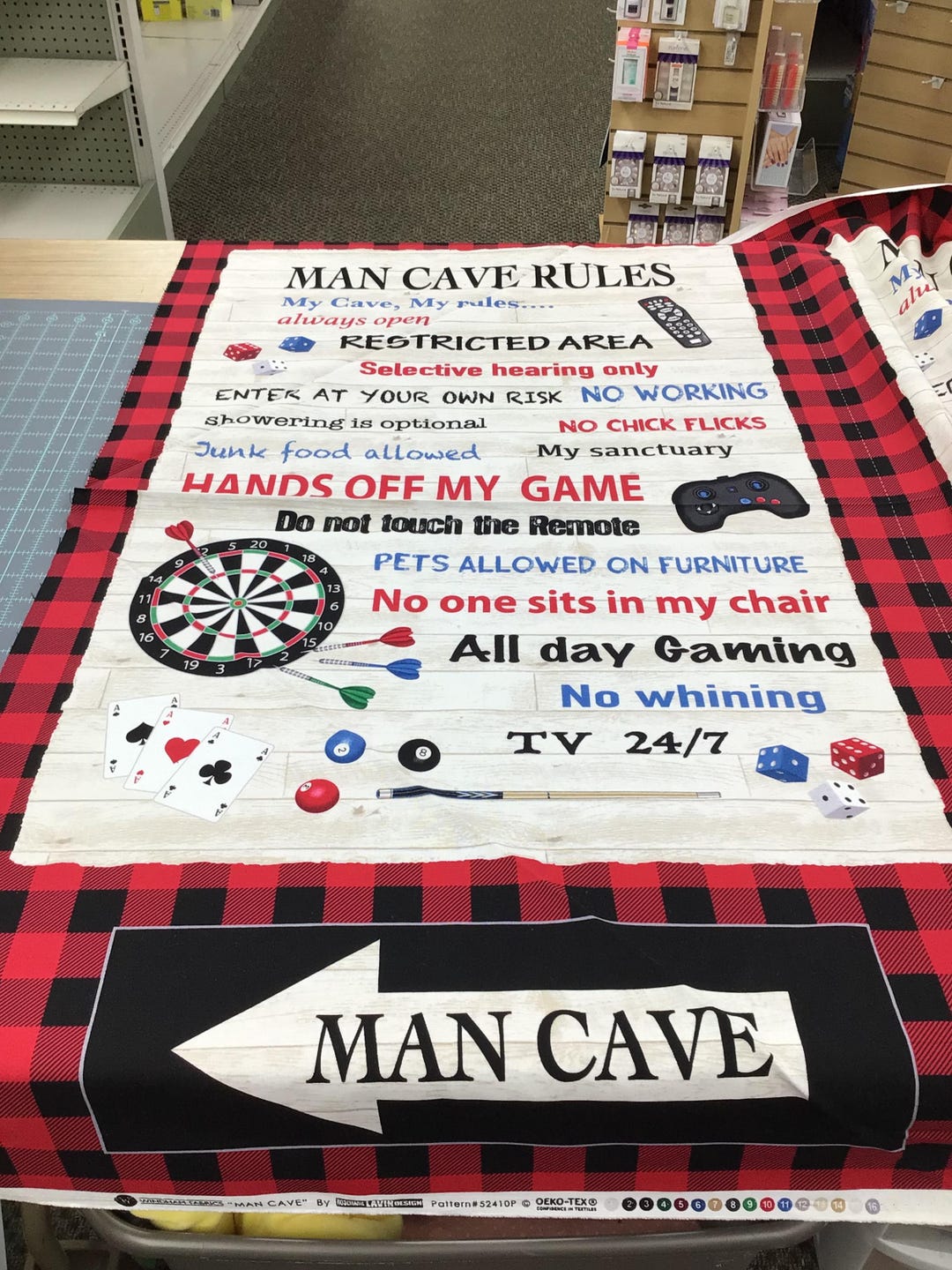 Man Cave: Panel. Print Fabric by Windham Fabrics - Etsy