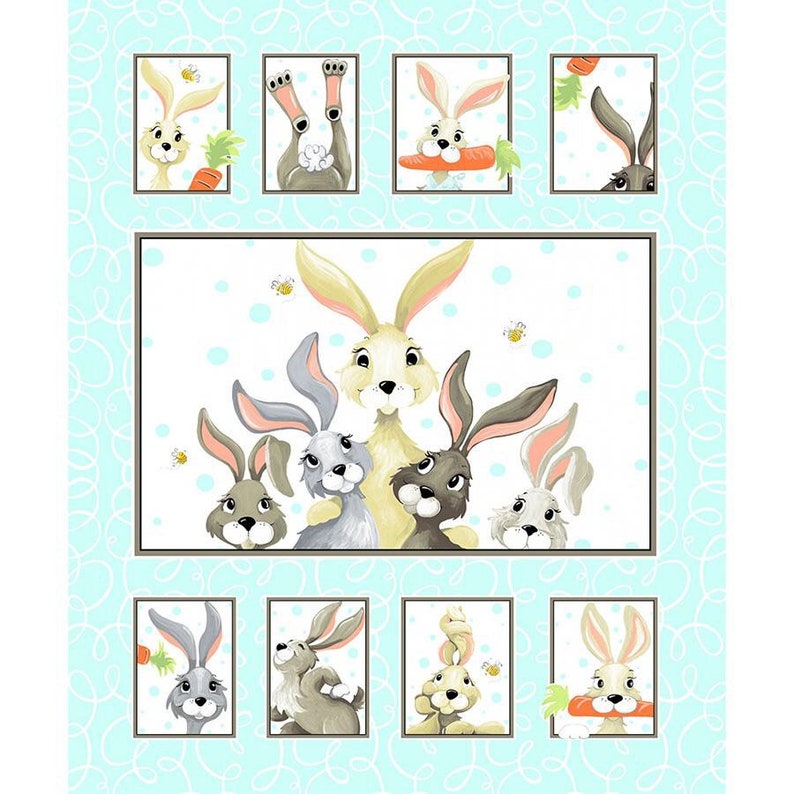 Harold the Hare Panel by Susybee - Etsy