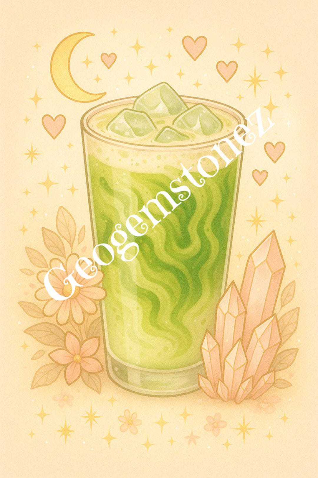 Matcha Latte Digital Art Print Matcha PNG Digital Download Graphic Art ...