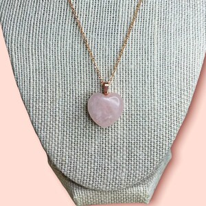 Heart Necklace Rose Quartz Jewelry Heart Pendant Jewelry Gift for Mom ...