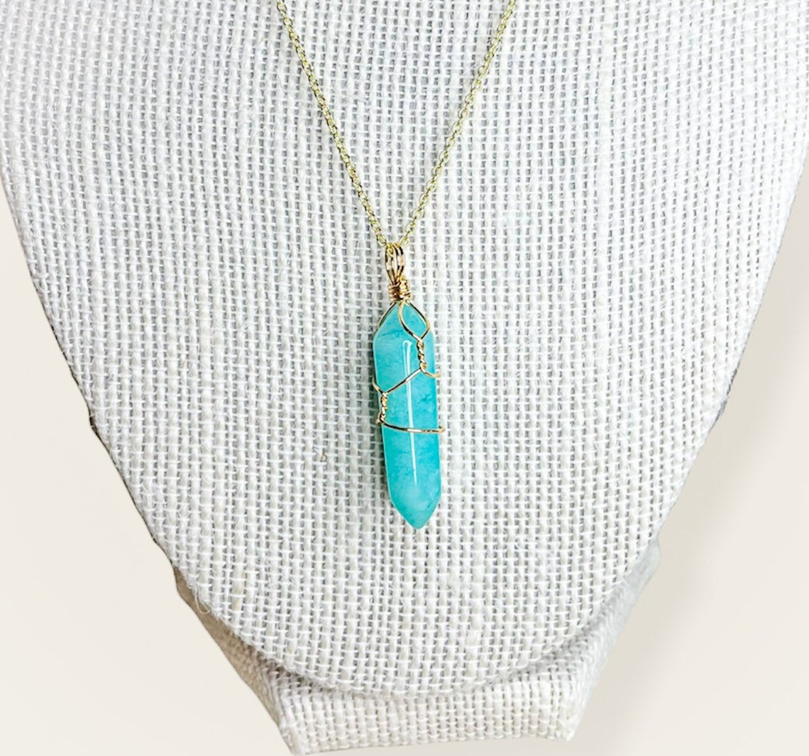 Amazonite Necklace Amazonite Pendant Amazonite Jewelry - Etsy