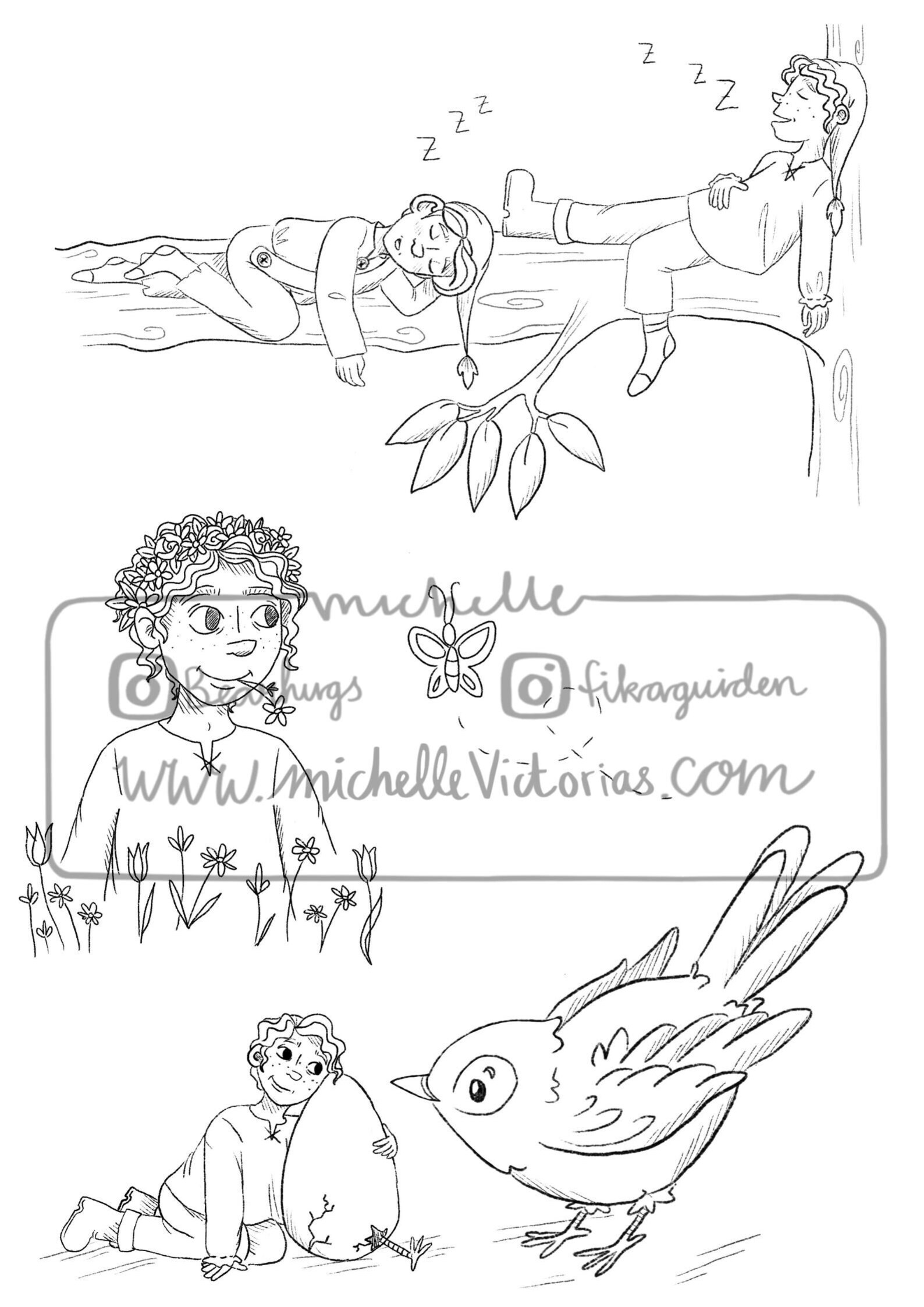 Coloring Page - Hubbe & Lubbe's Life in the Forest - Etsy