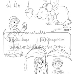 Coloring Page - Hubbe and Lubbe's Life in the Forest - Etsy