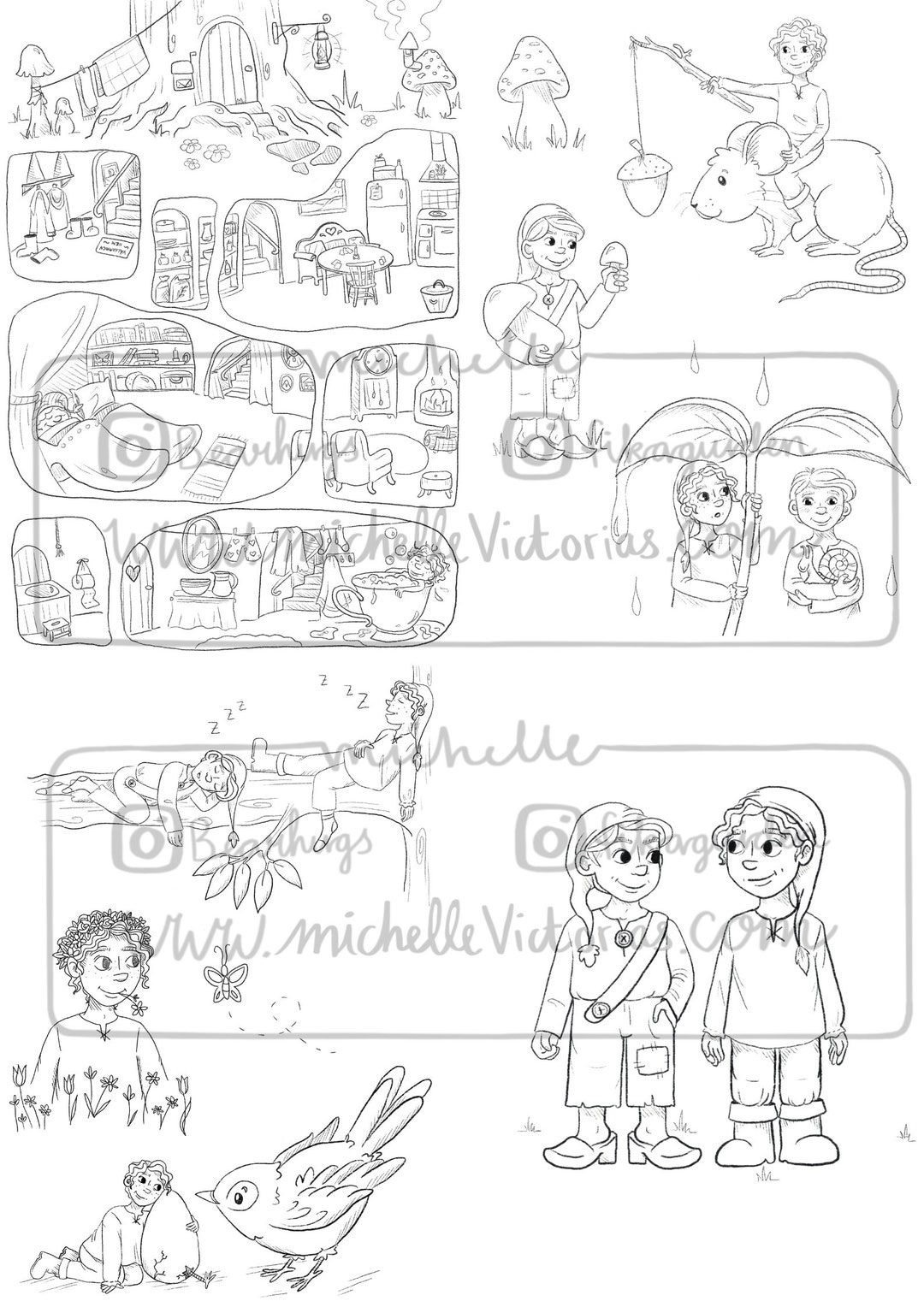 Coloring Pages - BUNDLE OF FOUR! - Etsy
