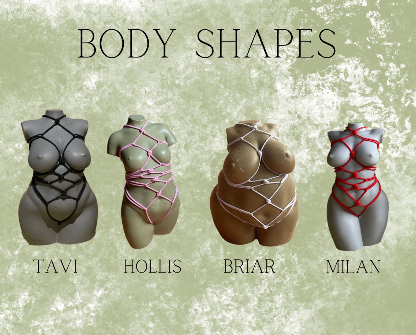 Custom Colour Shibari Sculpture Personalised Plus Size Transgender Male