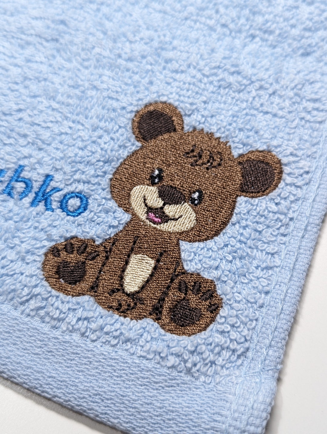 Kids Face Cloth With Teddy Bear / Personalised Flannel / Flannel Face ...