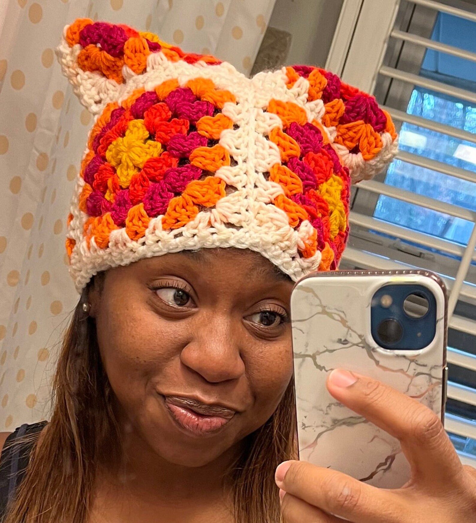 Granny Square Hat With Cat Ears, Cat Ear Hat, Cat Ear Beanie - Etsy