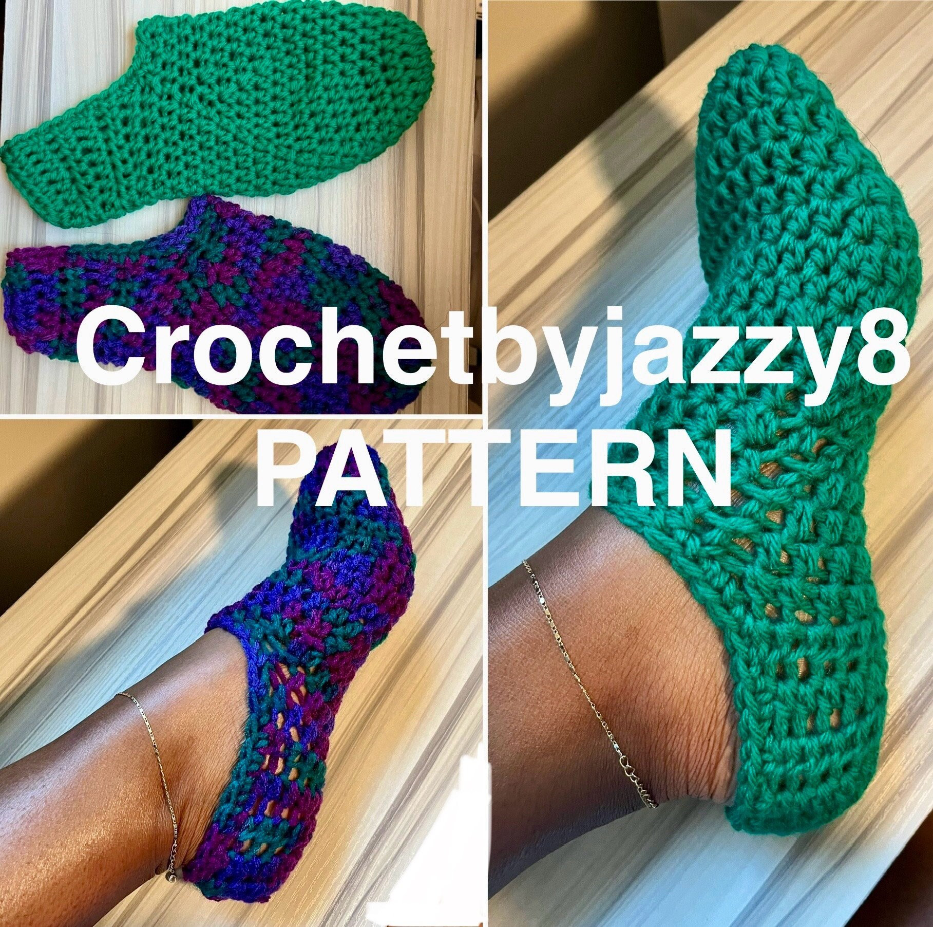 Footie Socks, Footie Slippers Crochet Sock PATTERN - Etsy