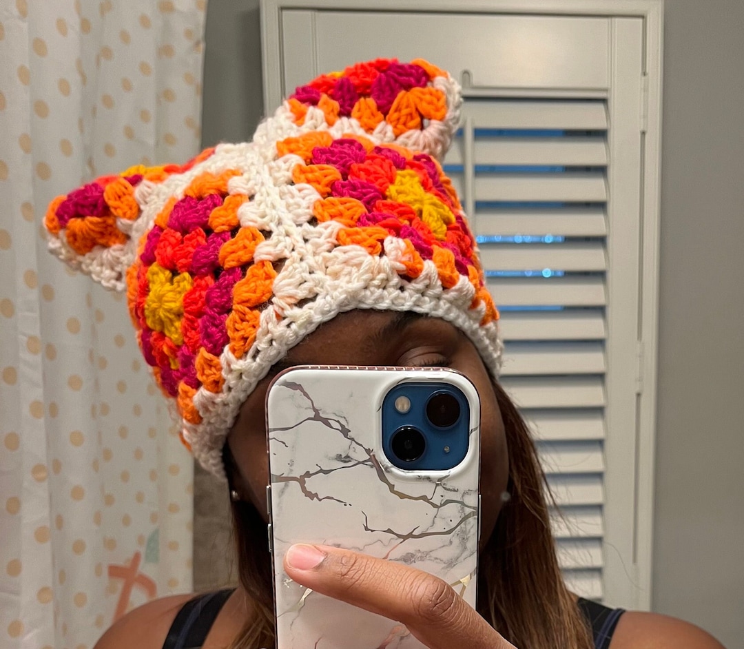 Granny Square PATTERN and Granny Square Hat With Cat Ears PATTERN - Etsy