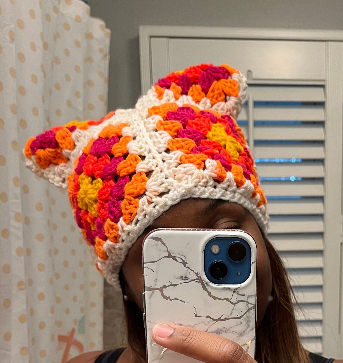 Granny Square Hat With Cat Ears, Cat Ear Hat, Cat Ear Beanie - Etsy