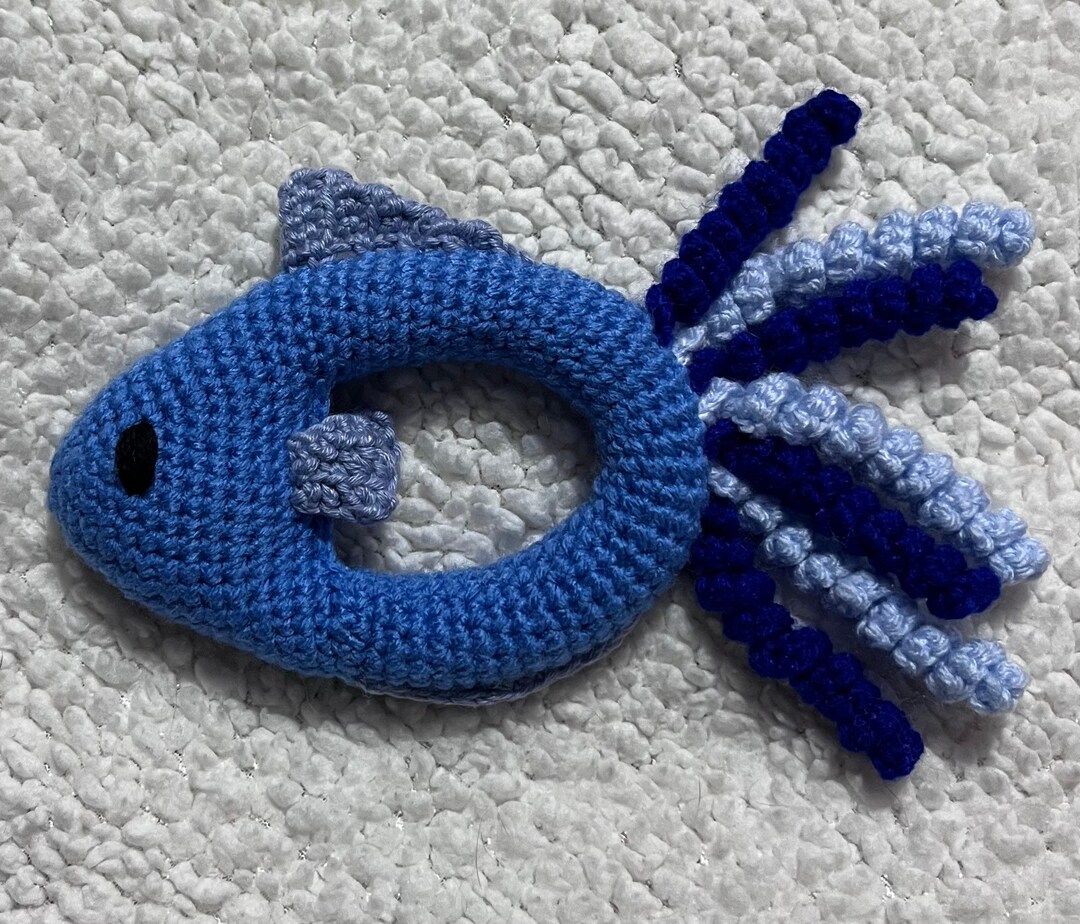 Crochet Fish Rattle, Crochet Fish, Homemade Baby Rattle, Baby Rattle ...