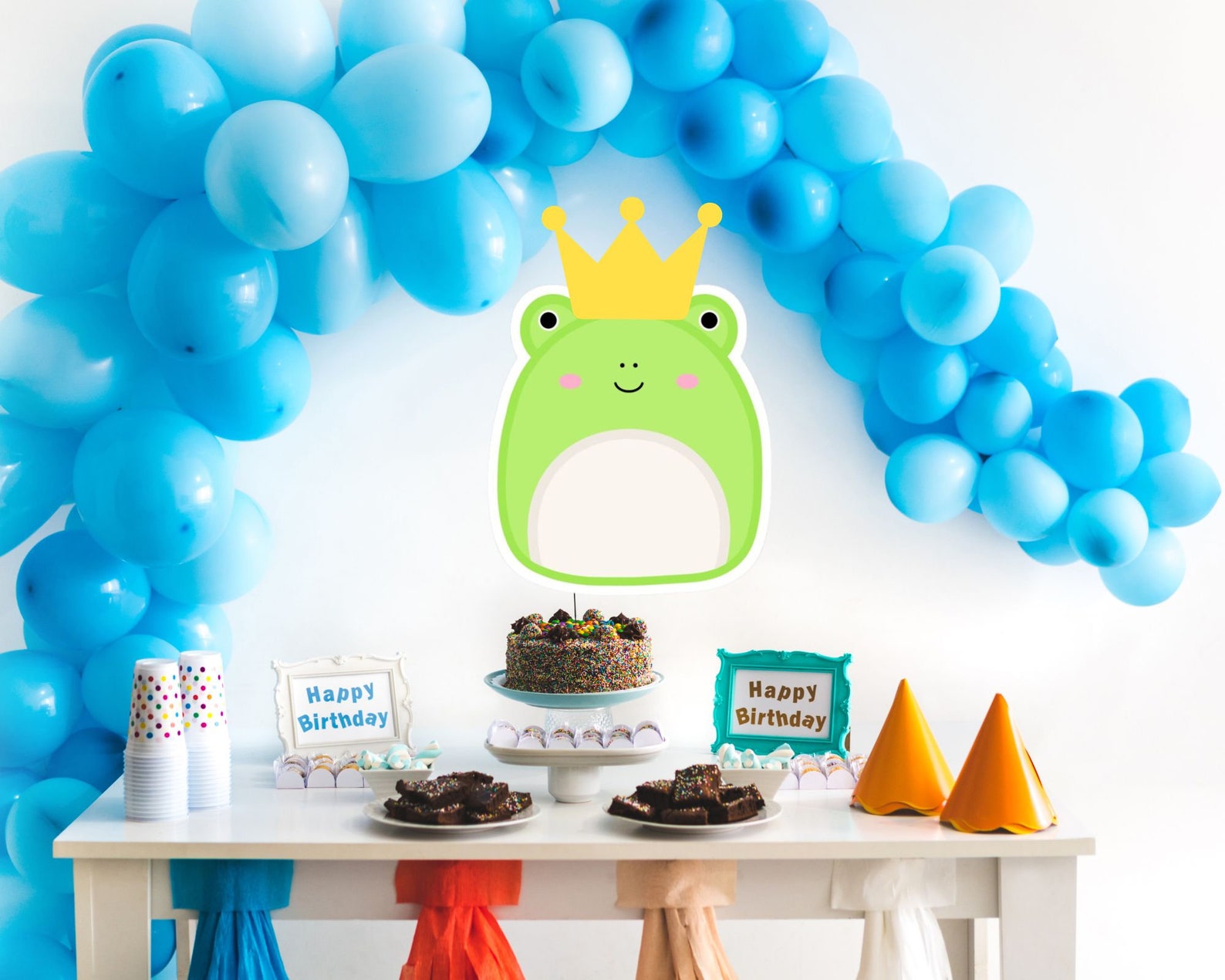 Pin the Crown on the Squishmallow Frog Kid Birthday Game Party Game Pin ...