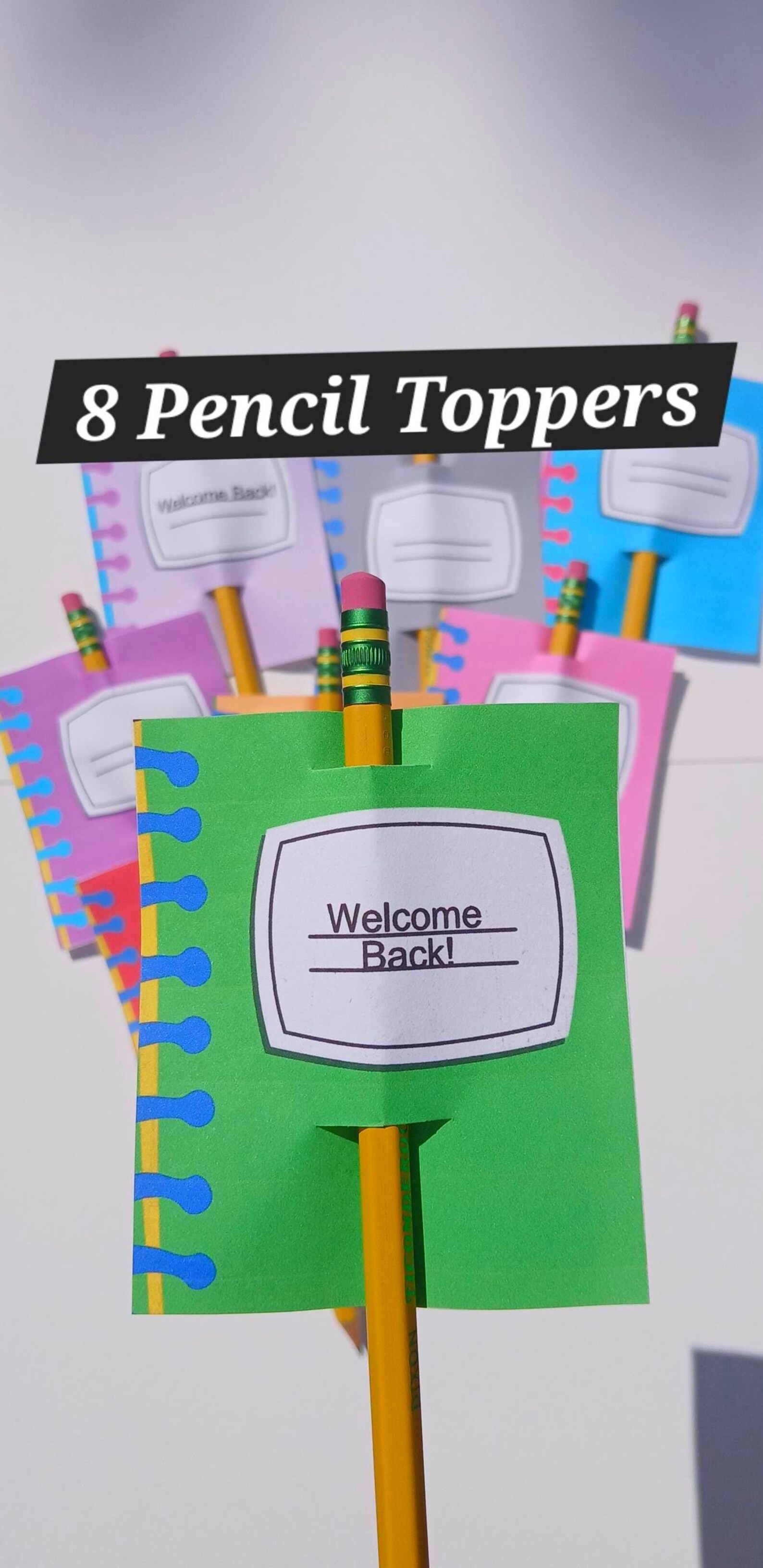 Composition Notebook Pencil Toppers: Back to School Printable (PDF ...