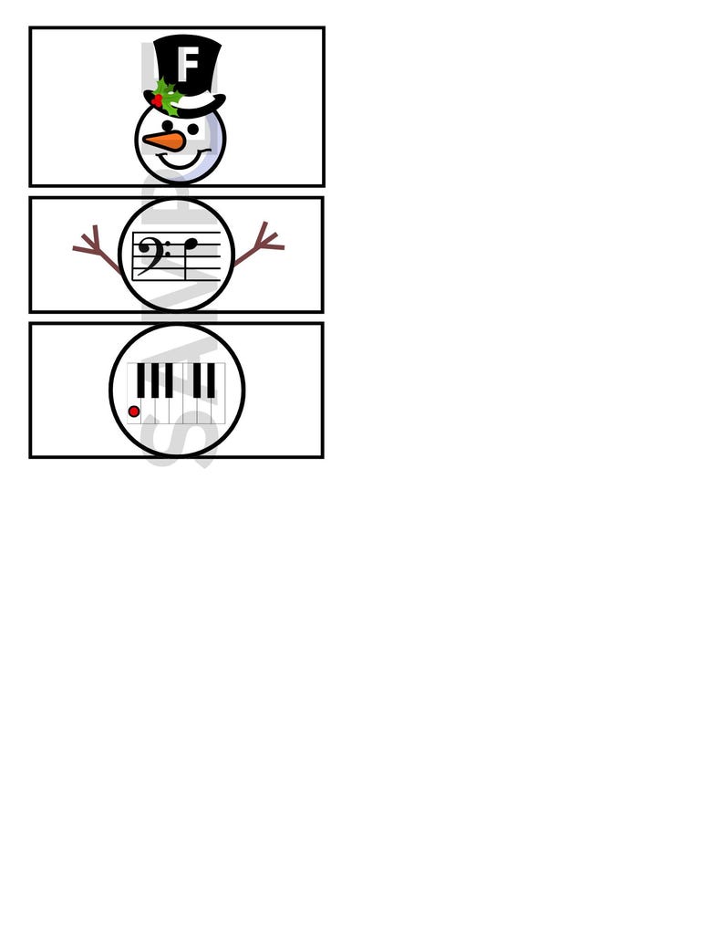 Piano Build a Snowman Bass Clef, Music Theory, Note Matching Game ...