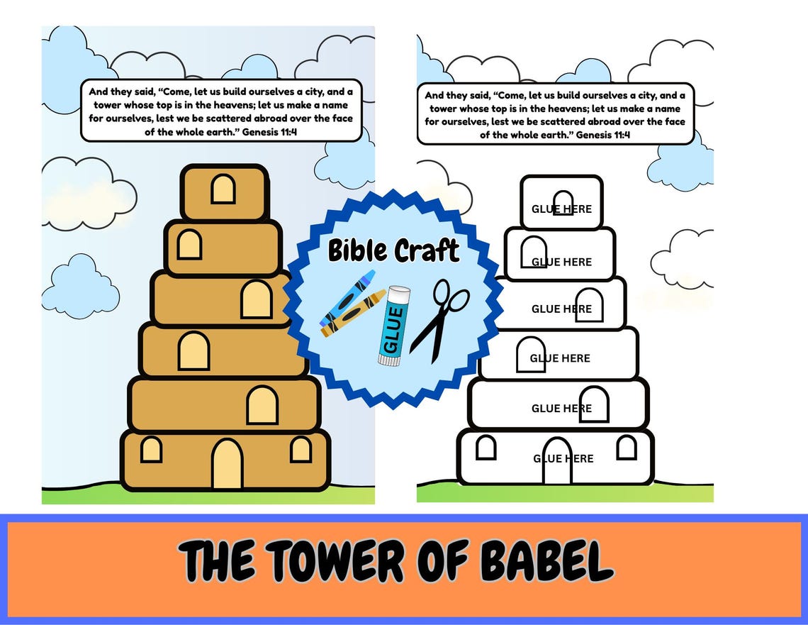 Sunday School Lesson- Tower of Babel, Printable Craft - Etsy