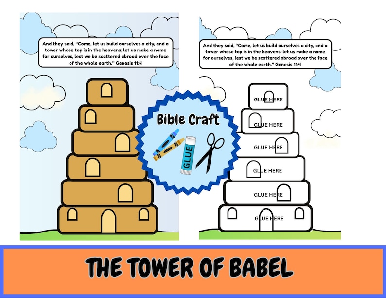 Sunday School Lesson- Tower of Babel, Printable Craft - Etsy