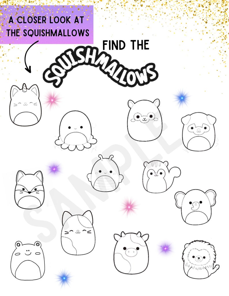 Squishmallow Birthday Party Game: I Spy Activity (digital Download) - Etsy