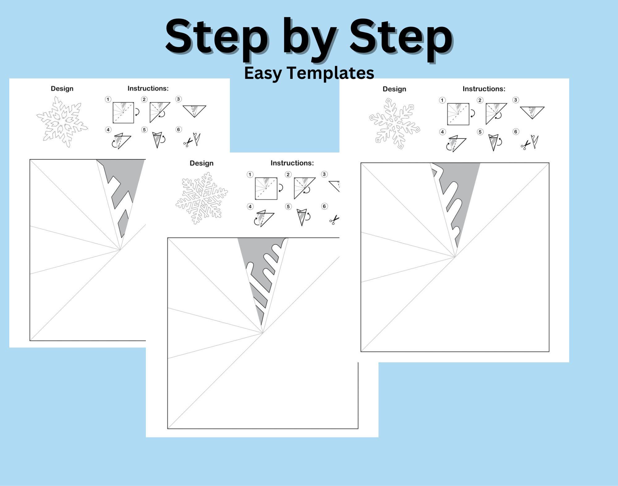 10 Paper Snowflake Patterns, Printable Paper Snowflakes, Printable DIY ...