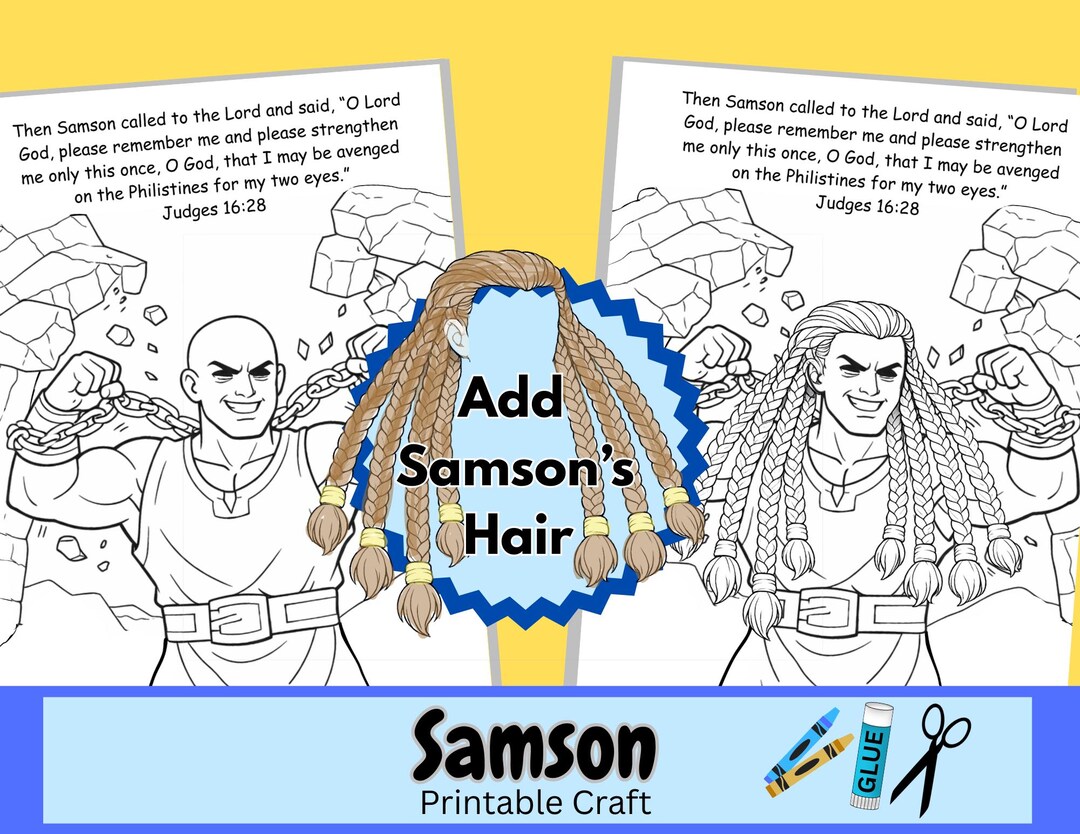 Sunday School Lesson- Samson Bible Story Printable Lesson for Kids - Etsy