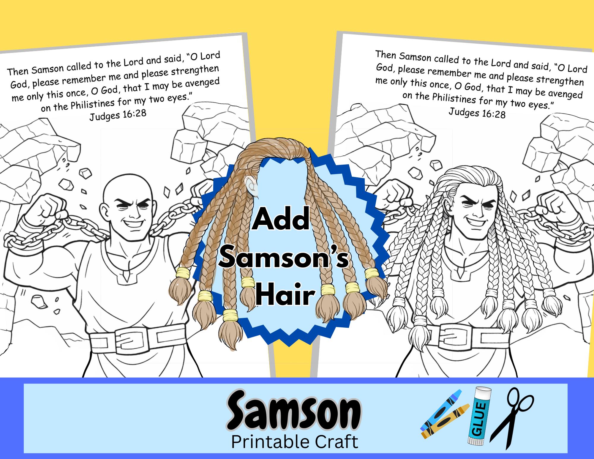 Sunday School Lesson- Samson Bible Story Printable Lesson for Kids - Etsy