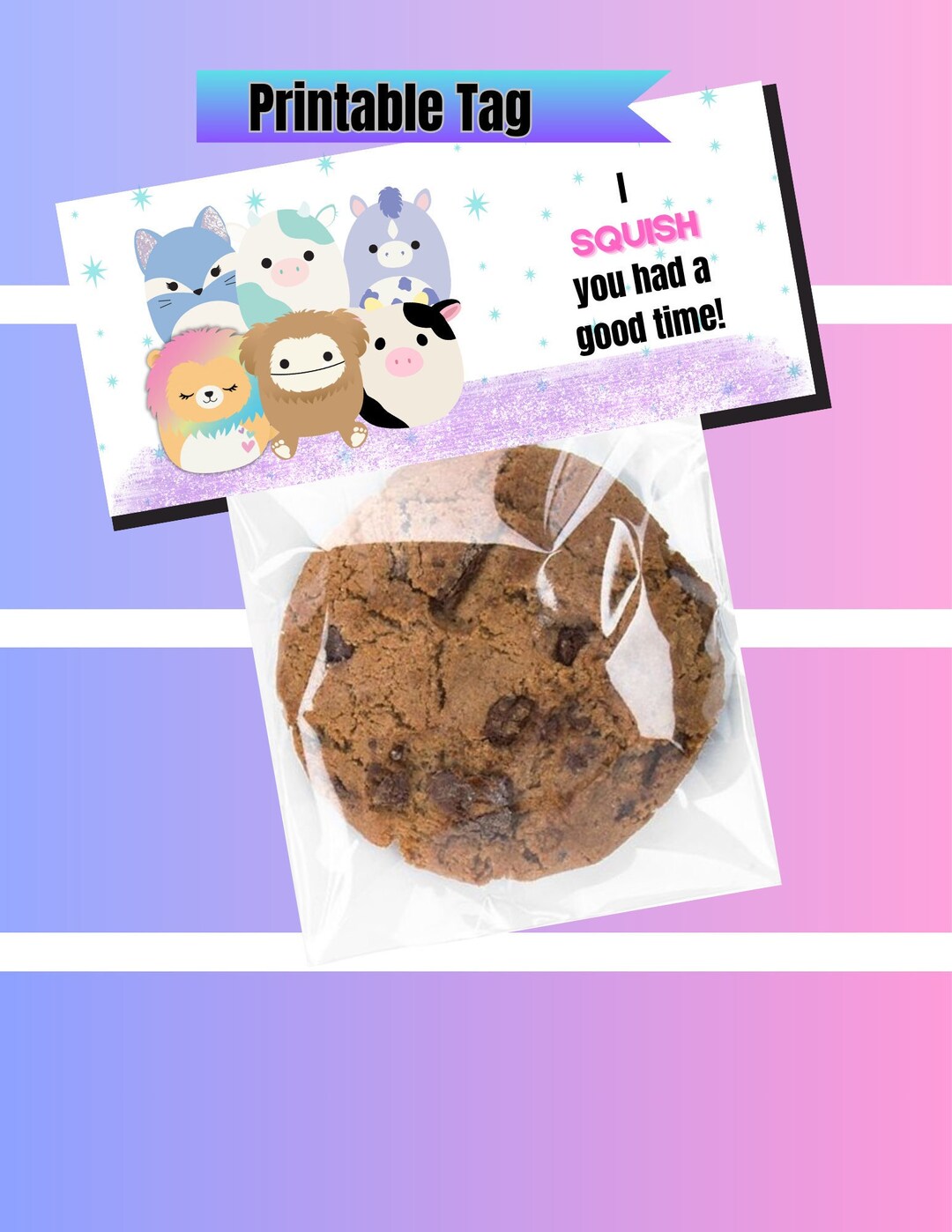 Squishmallow, Squish Squad Cookie Popcorn Candy Treat Goody Bag Kid ...