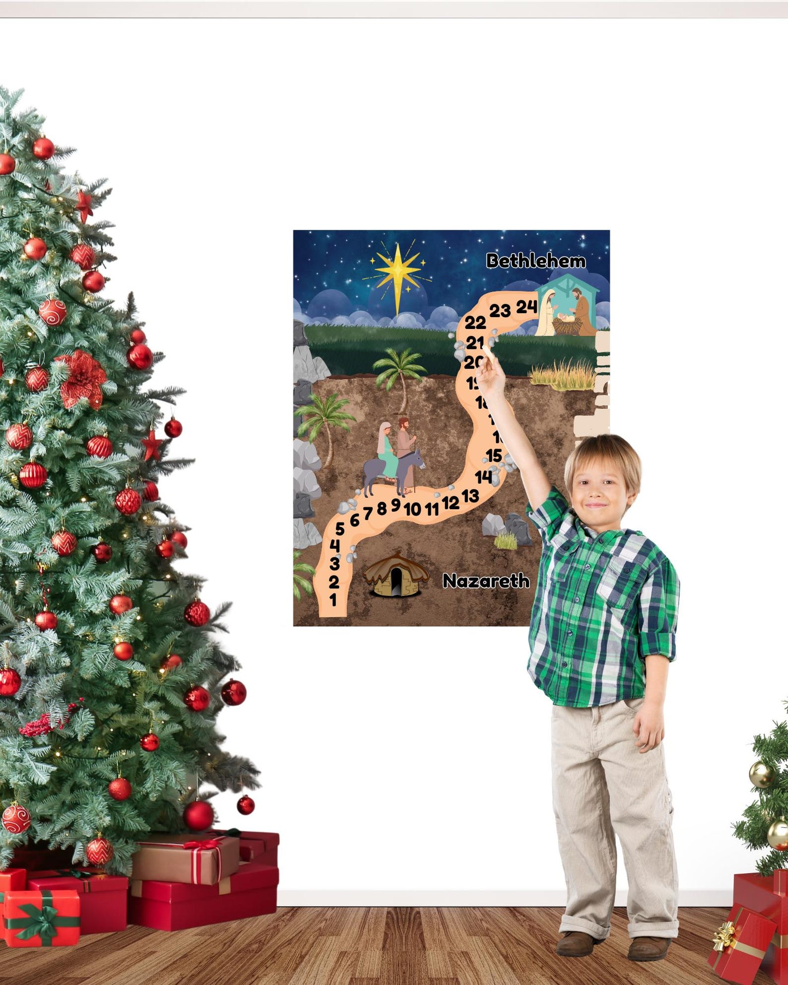 Advent Journey to Bethlehem Poster, Christmas Countdown Calendar, Bible ...