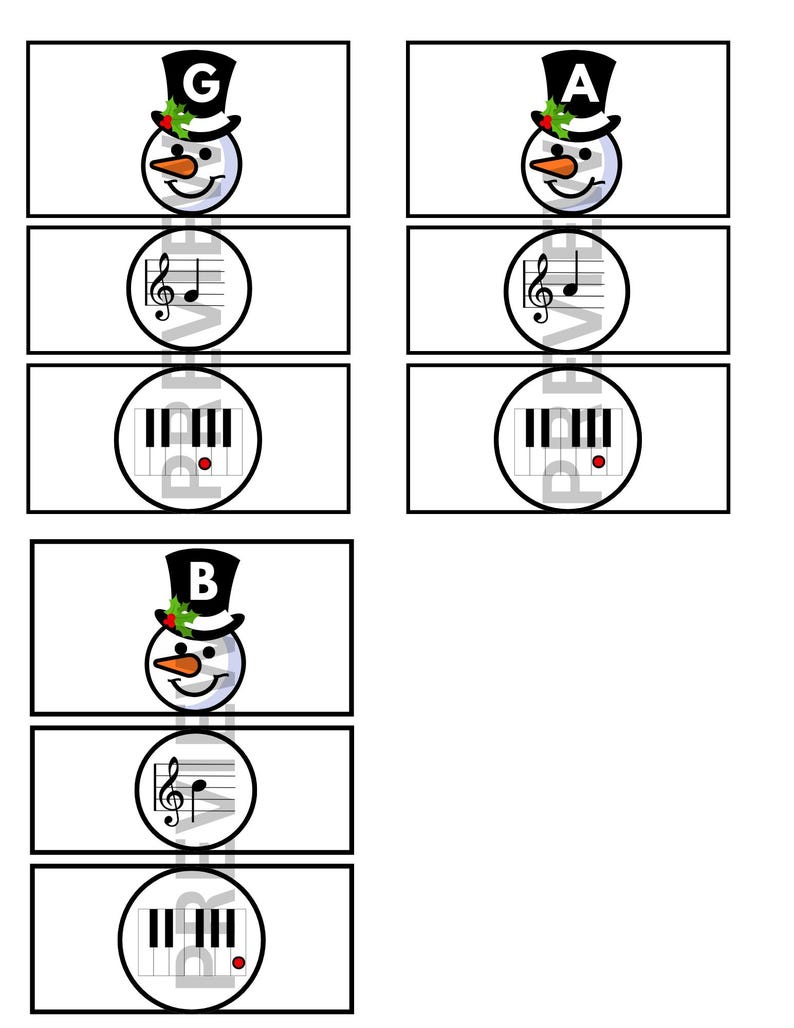 Piano Build a Snowman, Music Theory, Note Matching Game, Flashcards ...