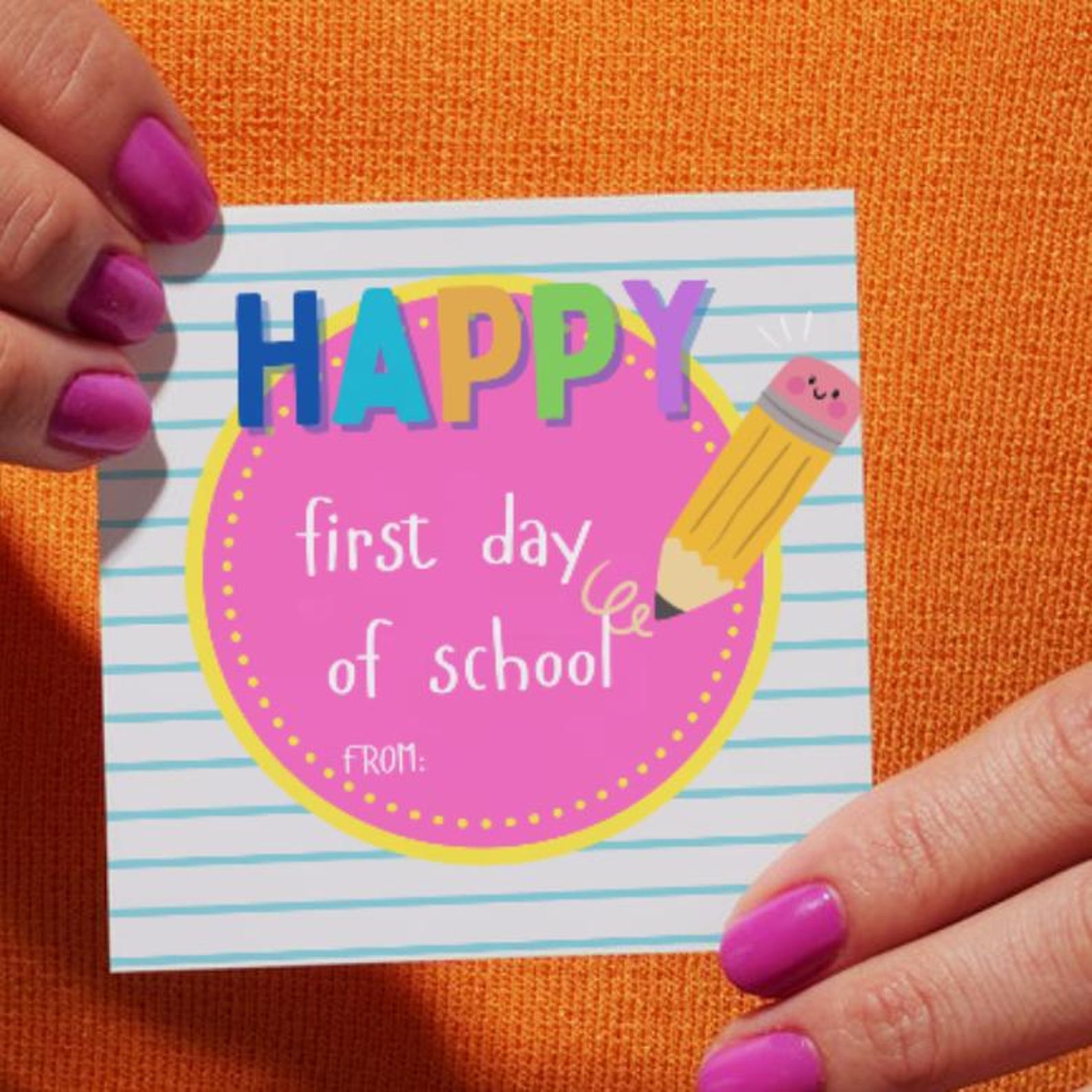 Happy First Day Back to School Gift Tag Template, Printable Class ...
