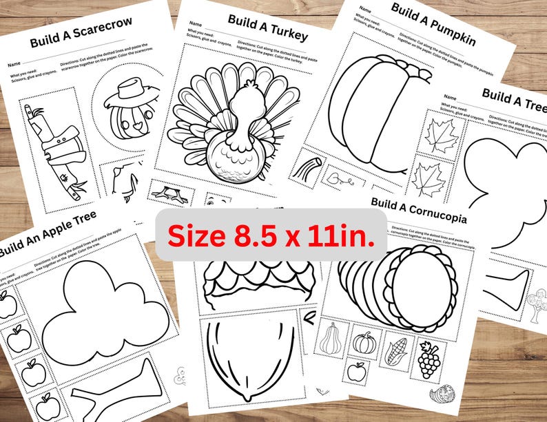 7 Fall Printable Preschool Crafts for Kids, Activity, Build A Craft ...