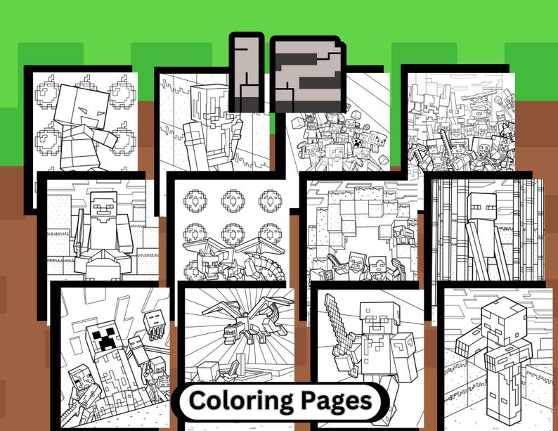 12 Minecraft Coloring Sheets, Printable, Download, Birthday Fun ...