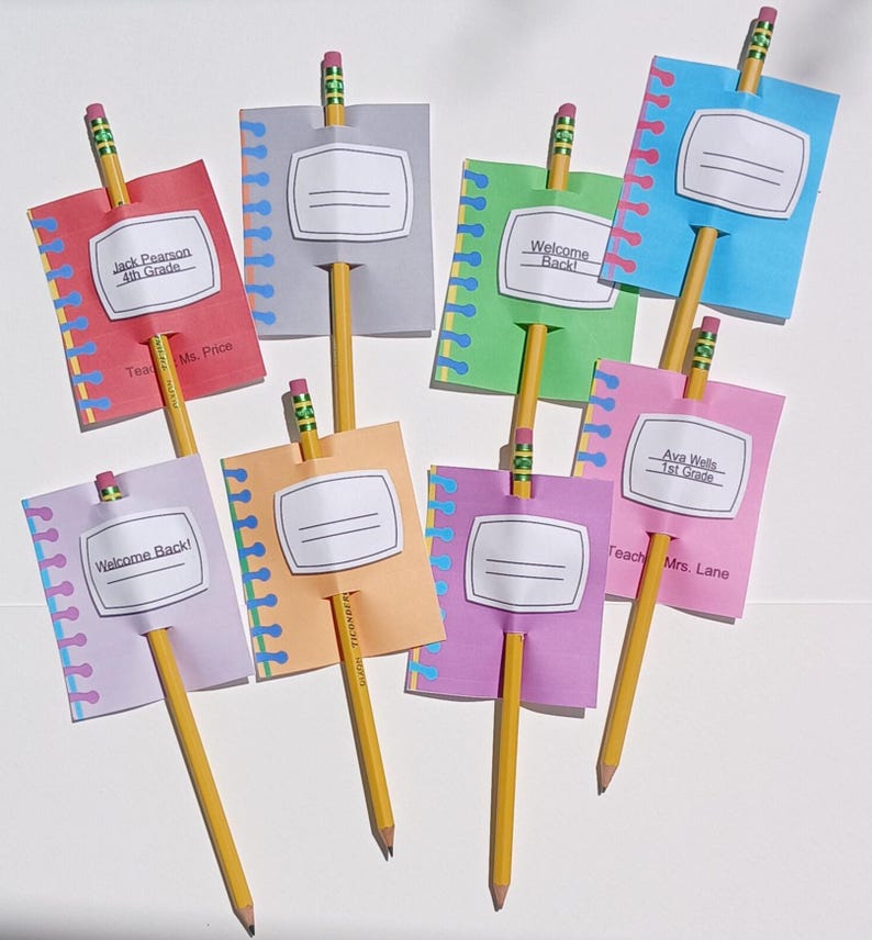 Composition Notebook Pencil Toppers: Back to School Printable (PDF ...
