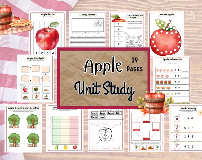 Apple Unit Study Homeschool Fall Printables Charlotte Mason Preschool ...