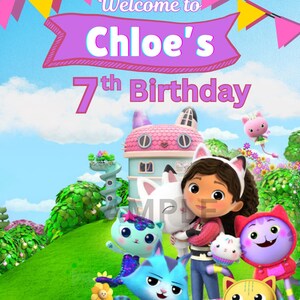 Editable Gabby's Dollhouse Birthday Welcome Sign: Party Decor (digital ...