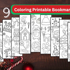 Printable Christmas Coloring Bookmarks, Digital Instant Download, Fun ...