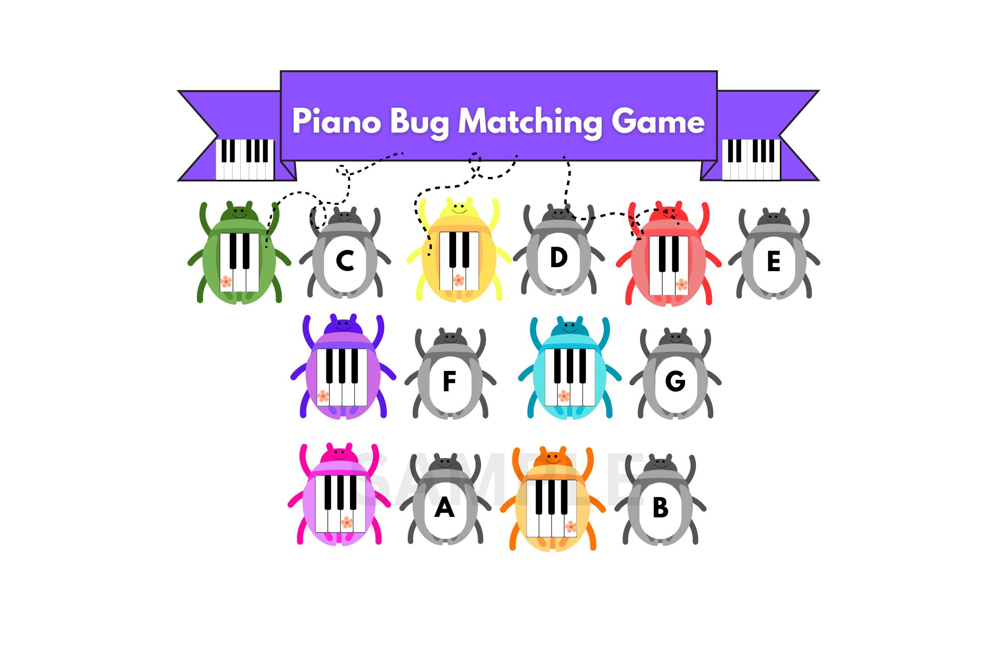 Preschool Piano Bug Game: Music Theory Matching (digital Download ...