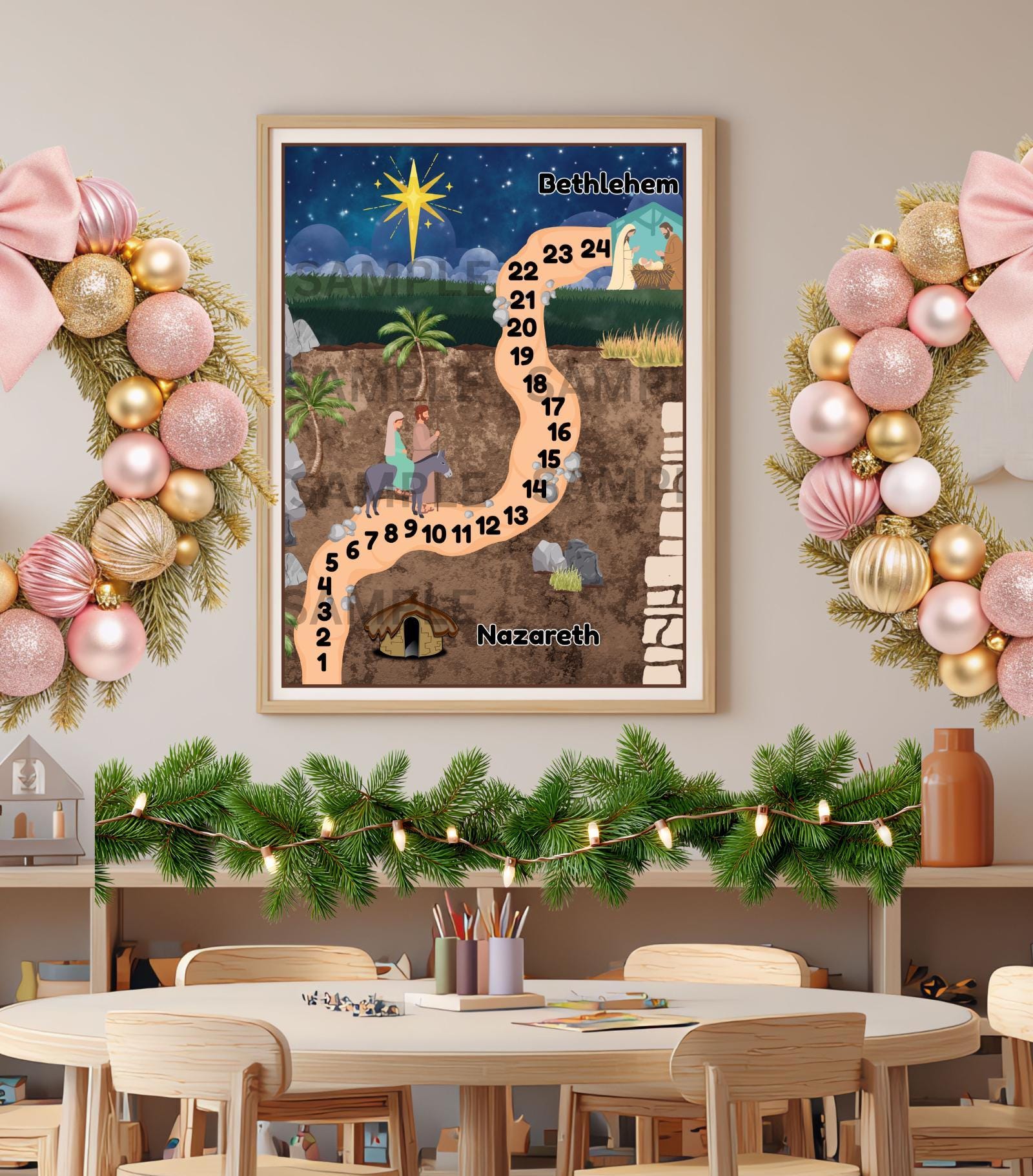 Advent Journey to Bethlehem Poster, Christmas Countdown Calendar, Bible ...