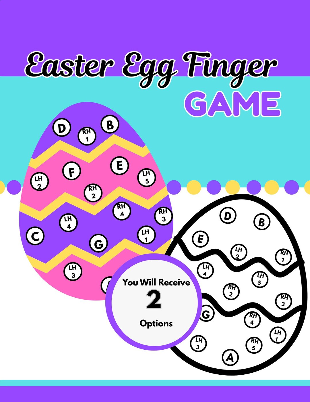 Easter Egg Printable Piano Theory Game - Etsy