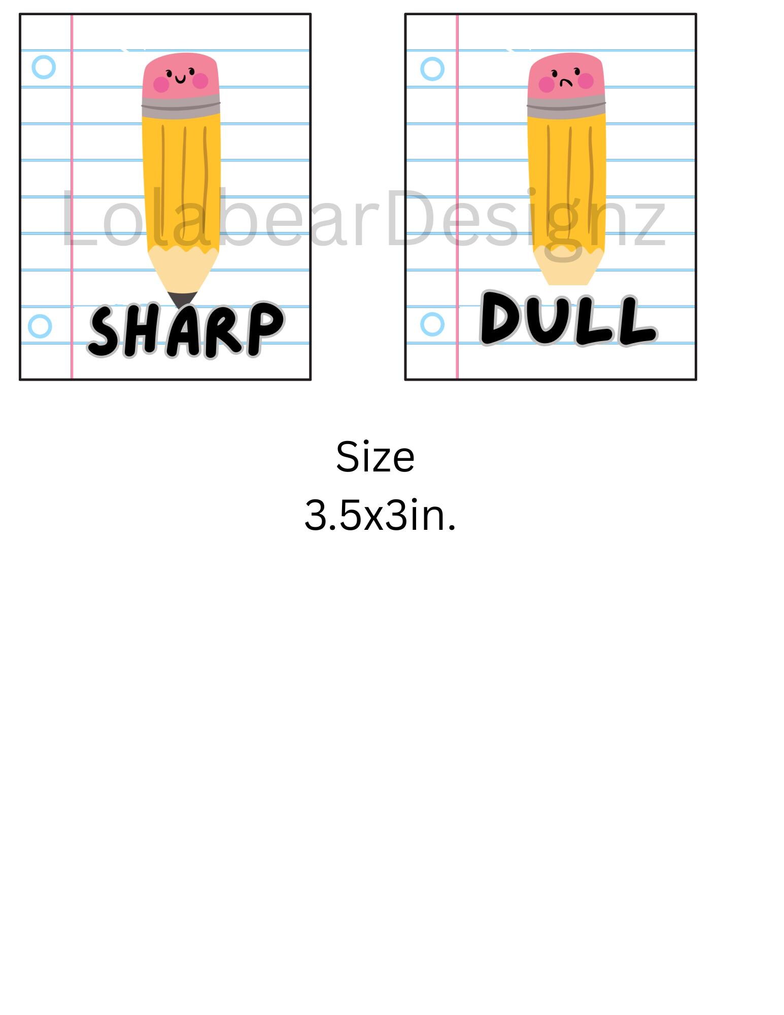Printable Sharp & Dull Pencil Labels: Classroom Decor (PDF Download - Etsy