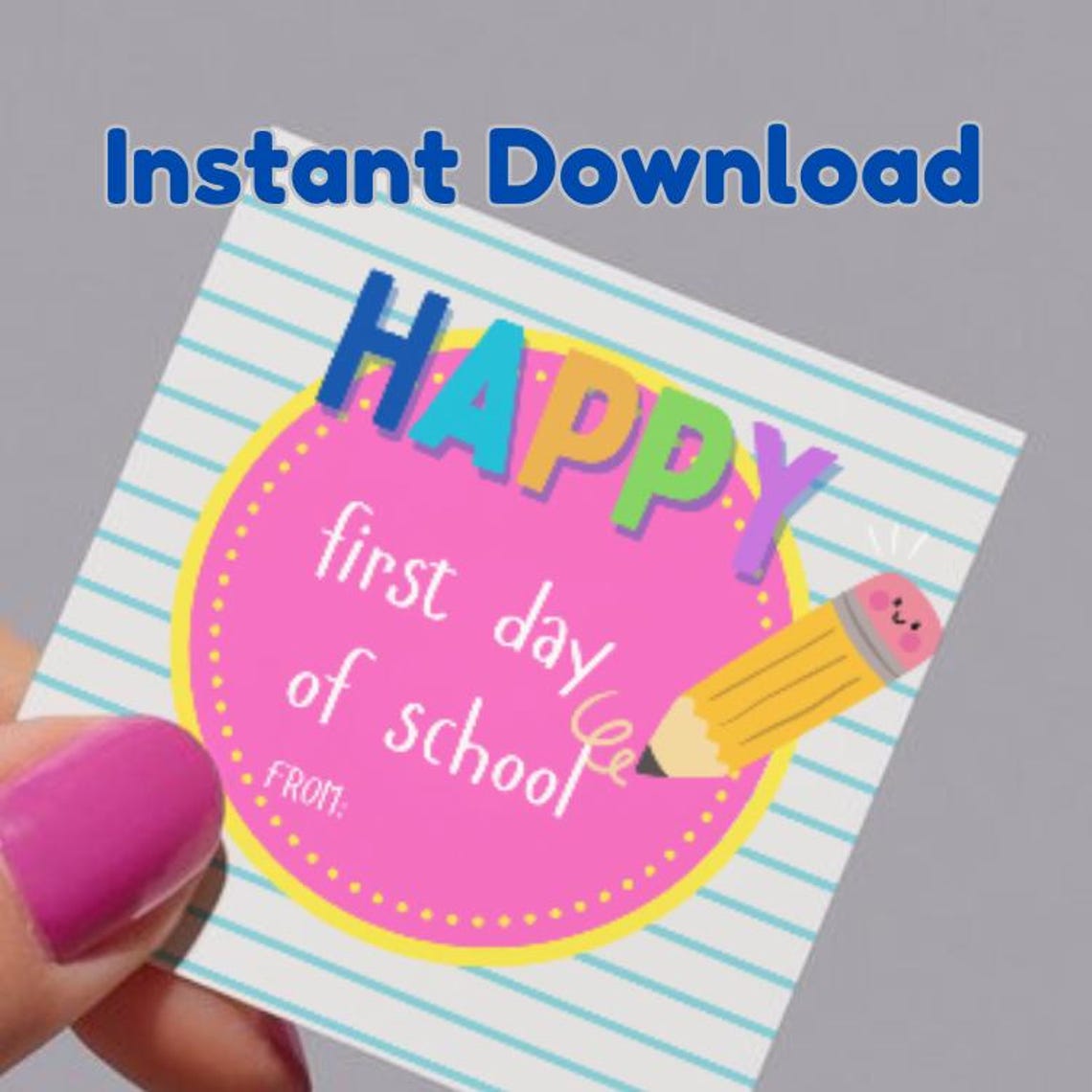 Happy First Day Back to School Gift Tag Template, Printable Class ...