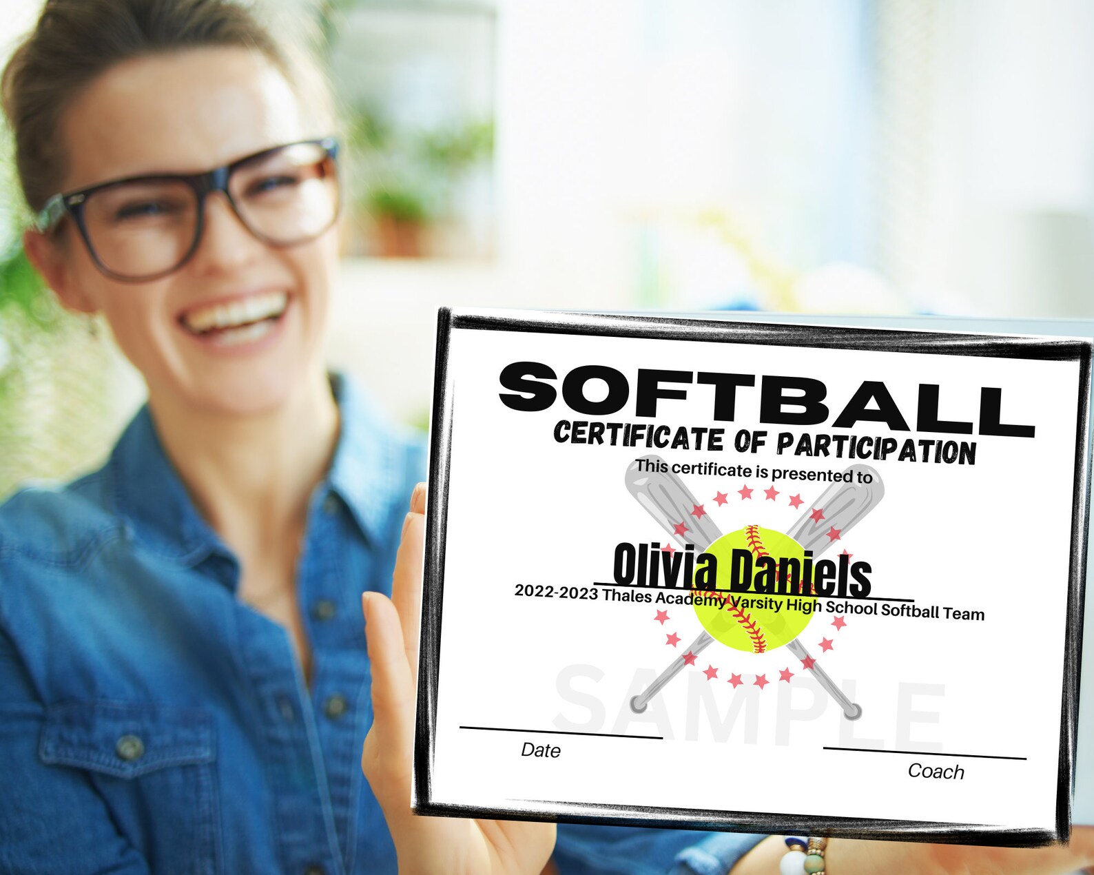 Editable Softball Certificate Template Award Participation-diploma ...