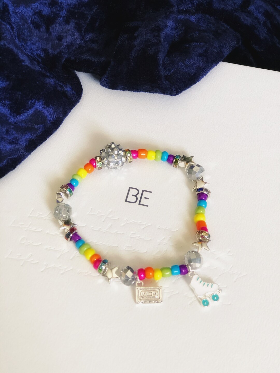BTS DYNAMITE Crystal Beaded Charm Bracelet - Etsy