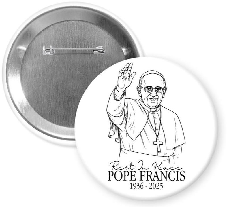 POPE FRANCIS Drawing Rest in Peace 3 Inch Pin Back Button - Etsy