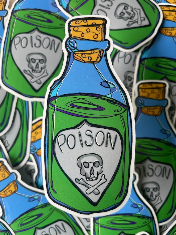 Poison Bottle Sticker Vinyl Sticker Poison Green - Etsy