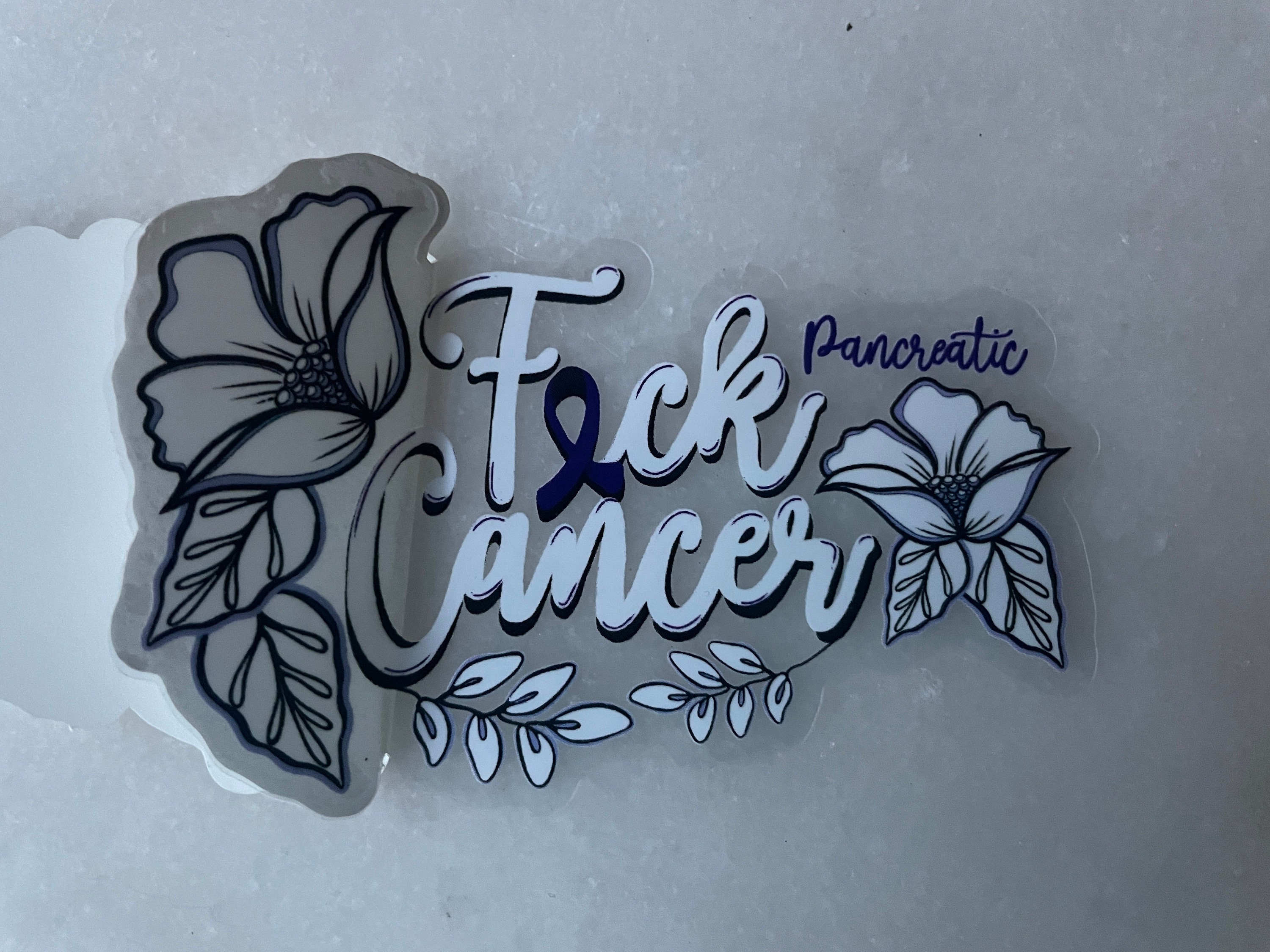 Fck Pancreatic Cancer Sticker Purple Ribbon Clear Sticker - Etsy