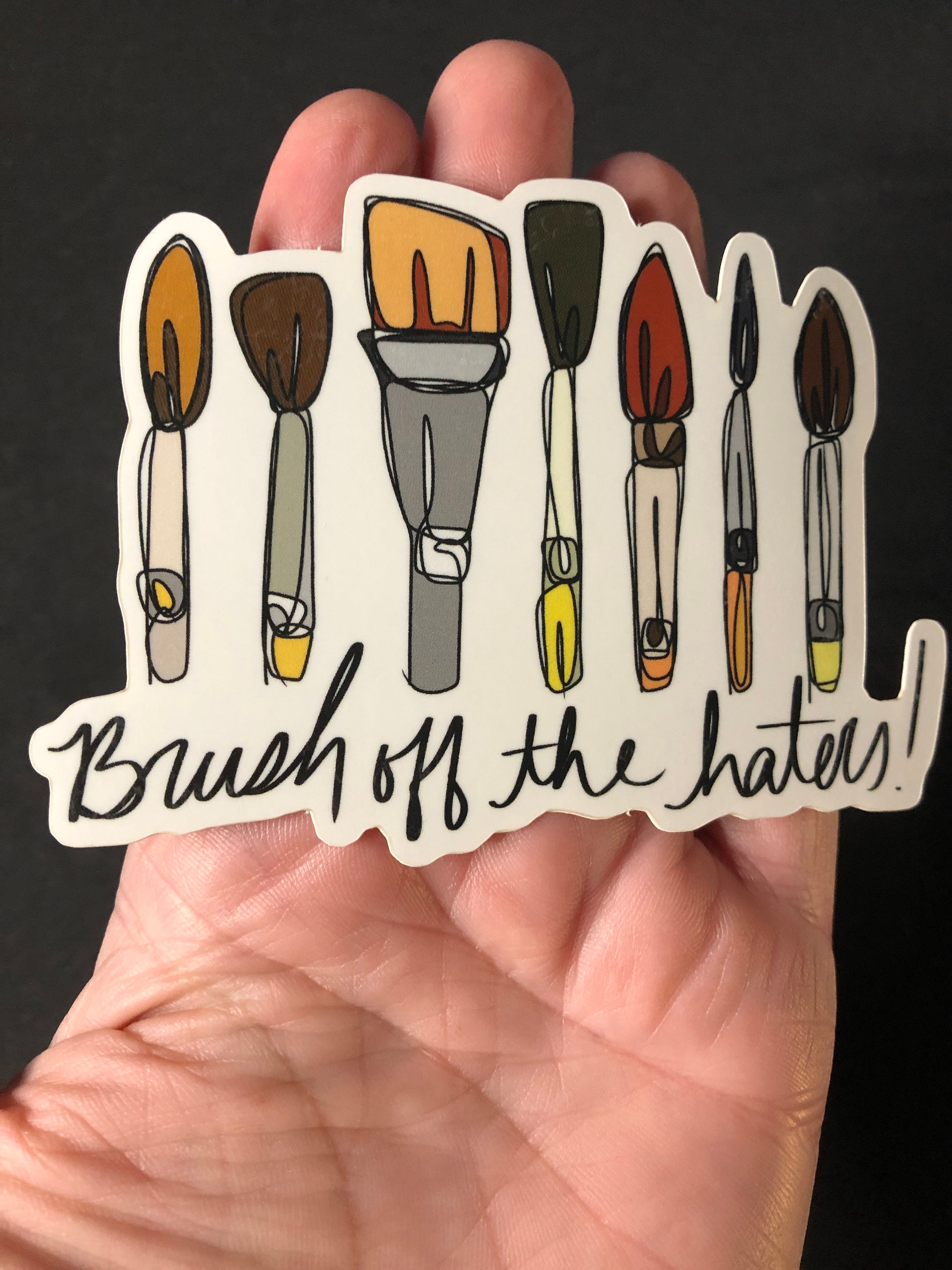 Brush off the Haters Sticker | Etsy